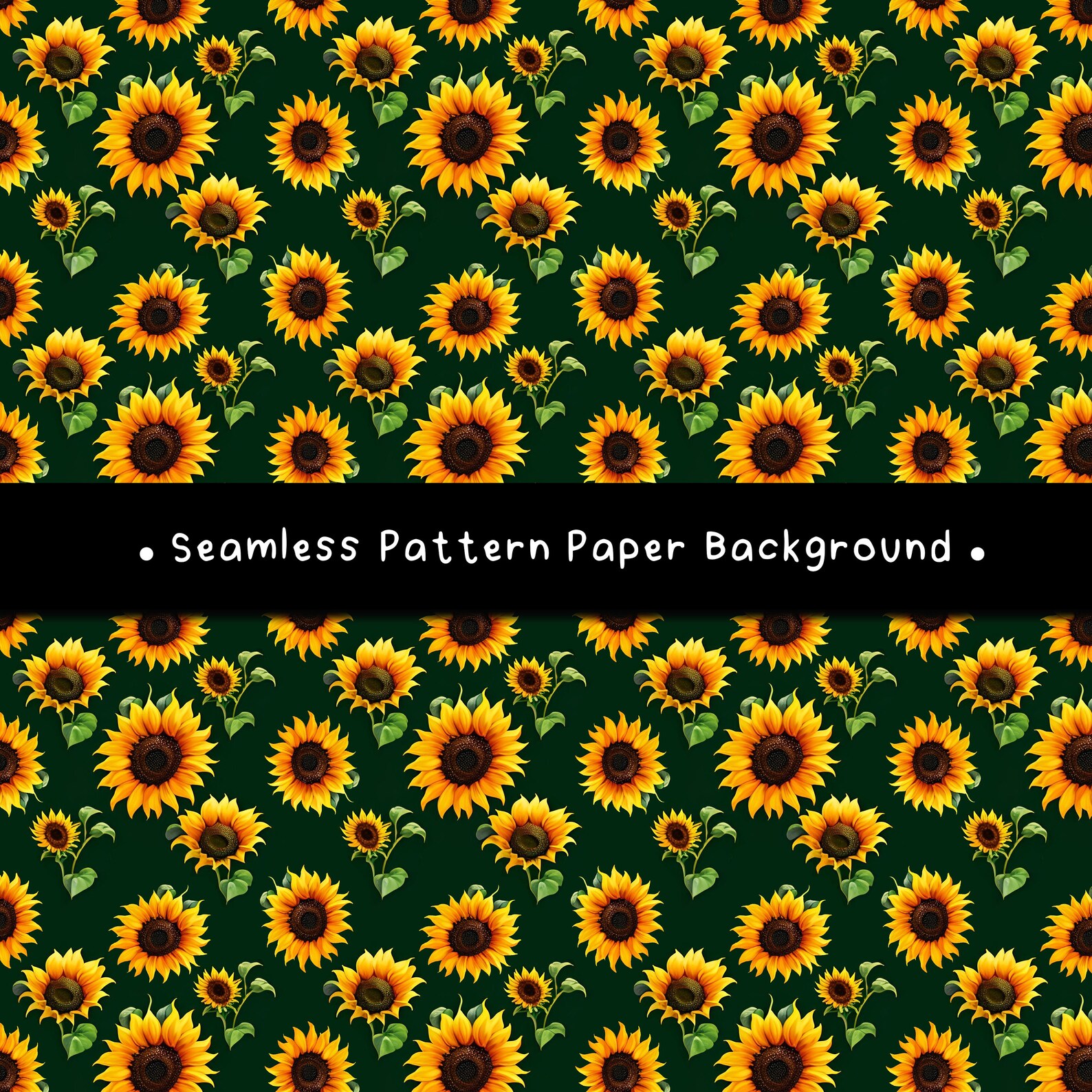 Sunflower Seamless Pattern Floral Background Ready to Print / Printable ...