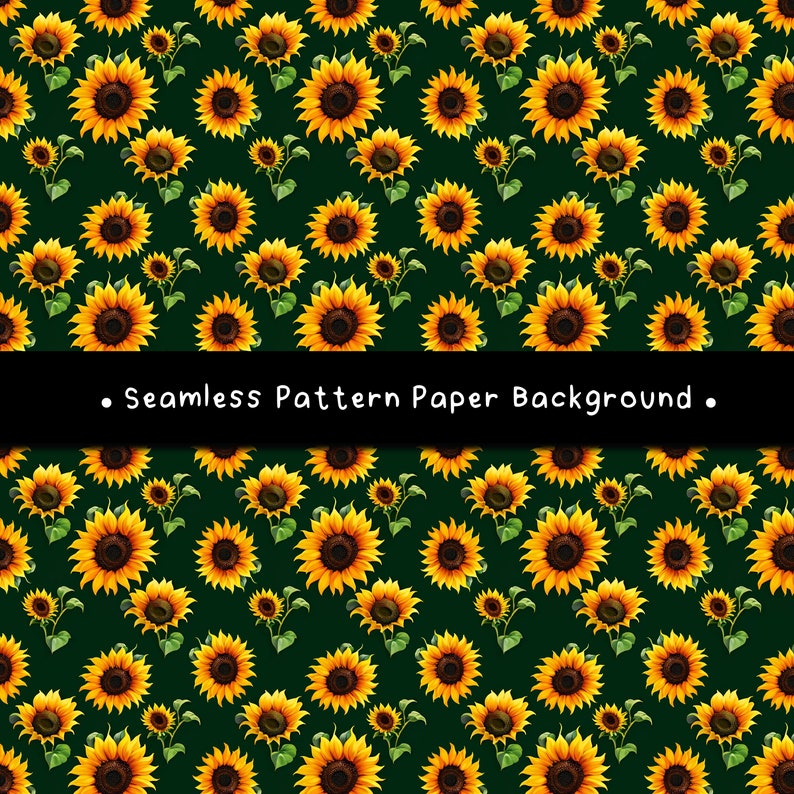 Sunflower Seamless Pattern Floral Background Ready to Print / Printable ...