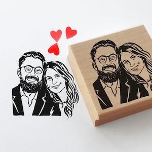 Personalize Portrait Stamp Gift for Couple Bride and Groom - Etsy