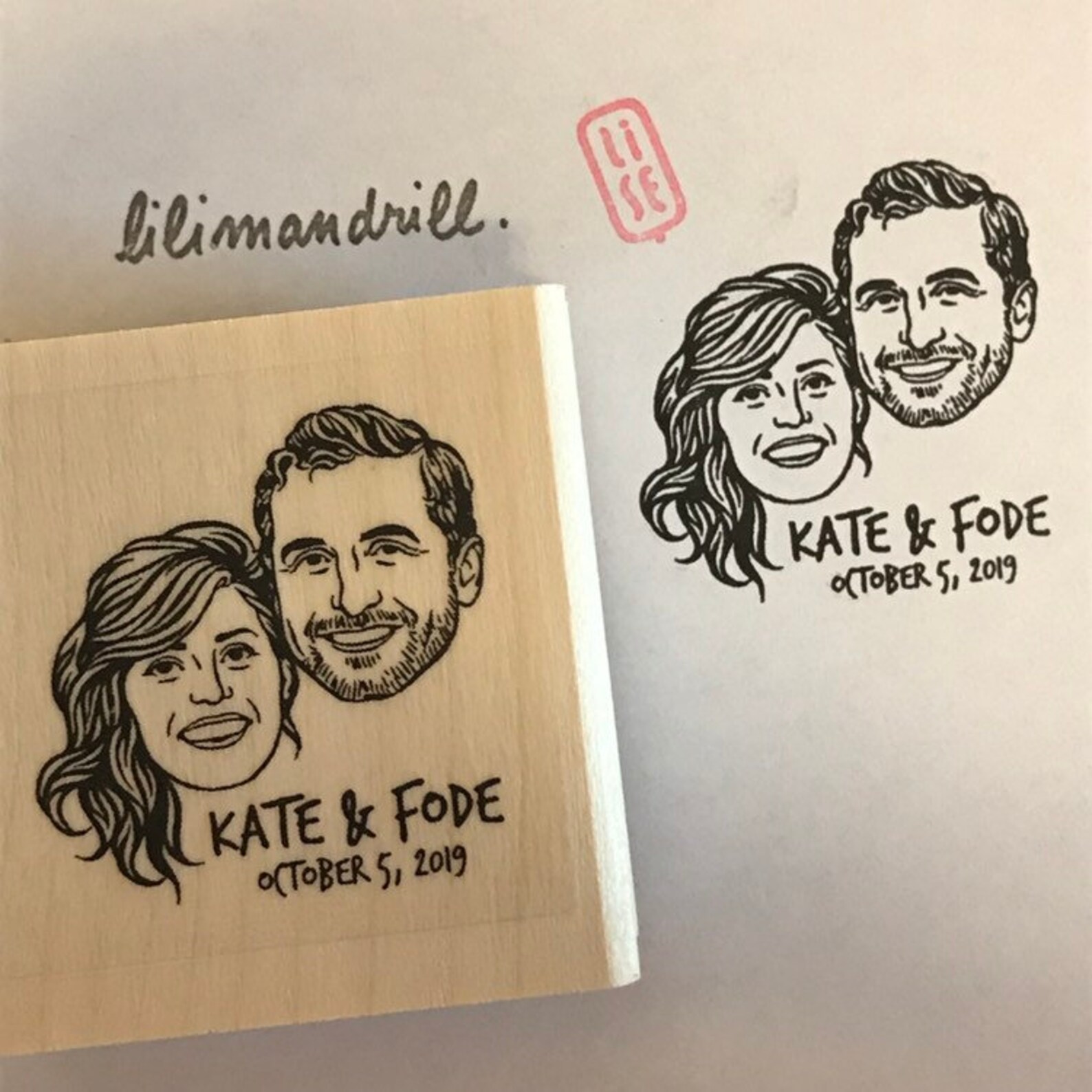 Custom Portrait Stamp for Valentine Wedding Personalize Gift | Etsy