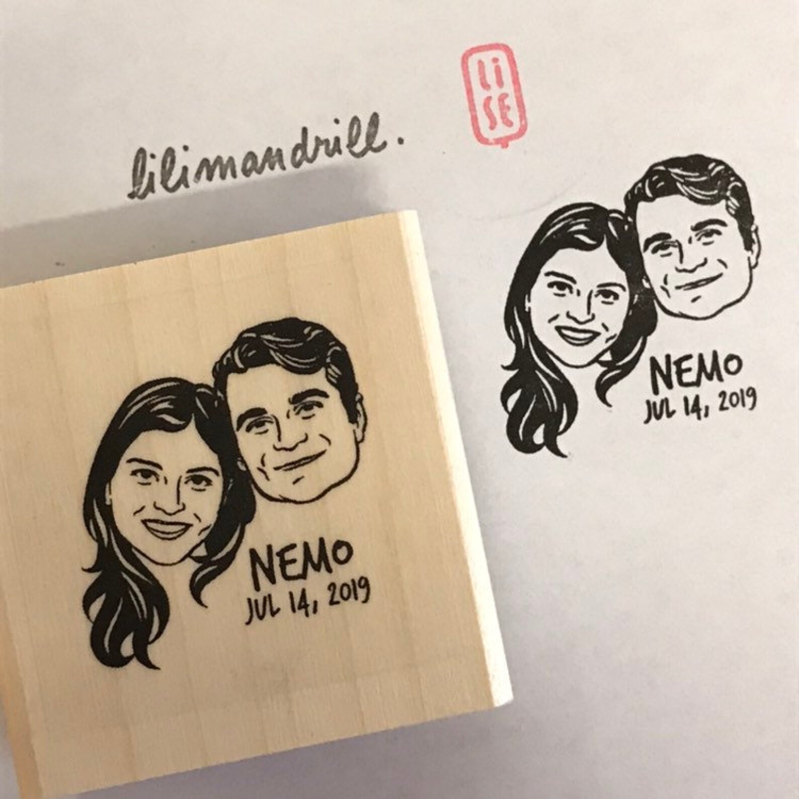 Custom Portrait Stamp for Valentine Wedding Personalize Gift | Etsy