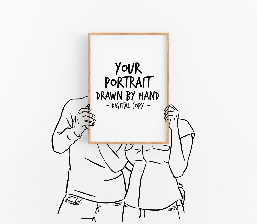 Custom Portrait Drawing for Personalized Birthday Personalize Gift and ...
