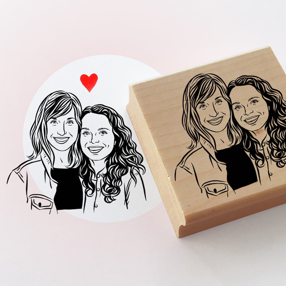 Custom Portrait Stamp for Valentine Wedding Personalize Gift - Etsy