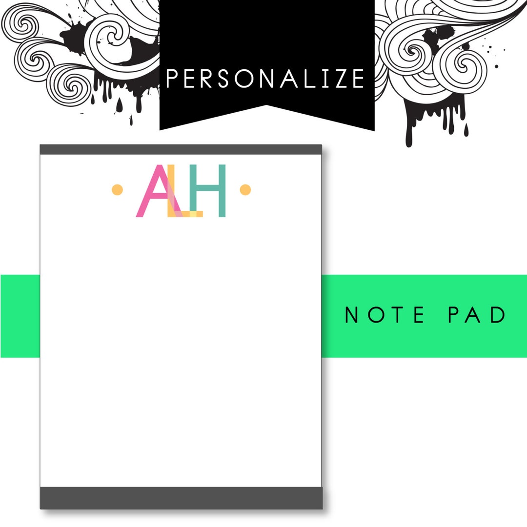 Customizable Initials Notepad - Etsy