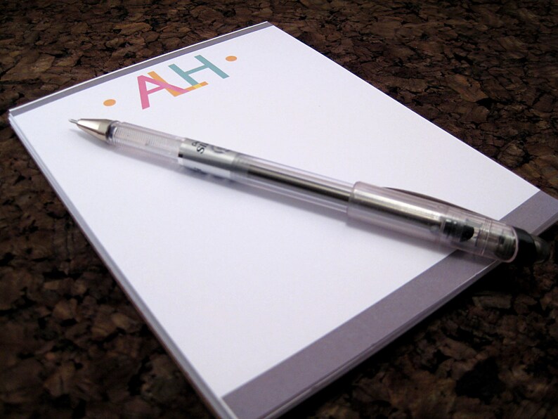 Customizable Initials Notepad - Etsy