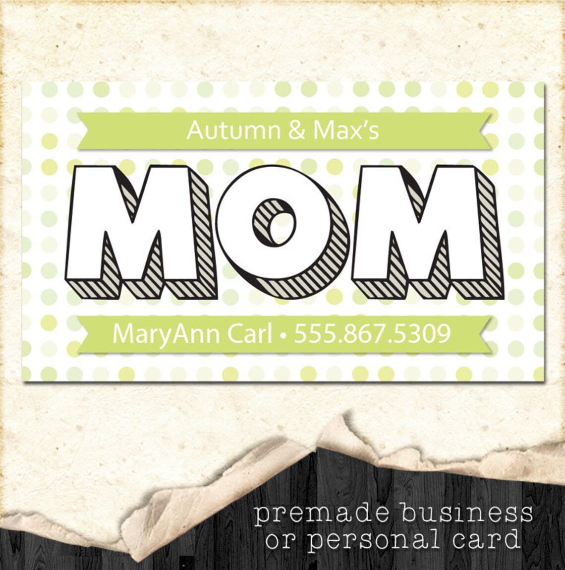 Customizable business card personal card or mommy card | Etsy