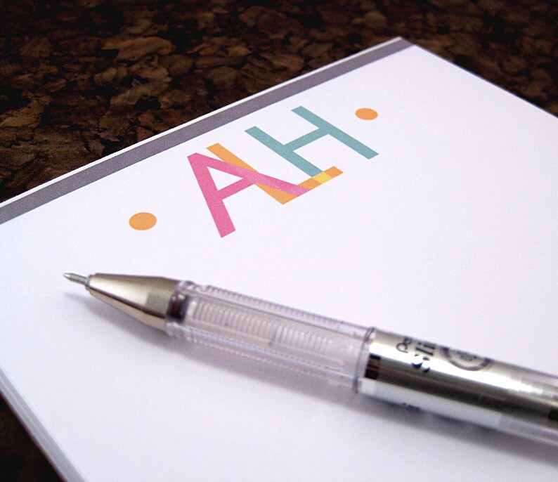 Customizable Initials Notepad | Etsy