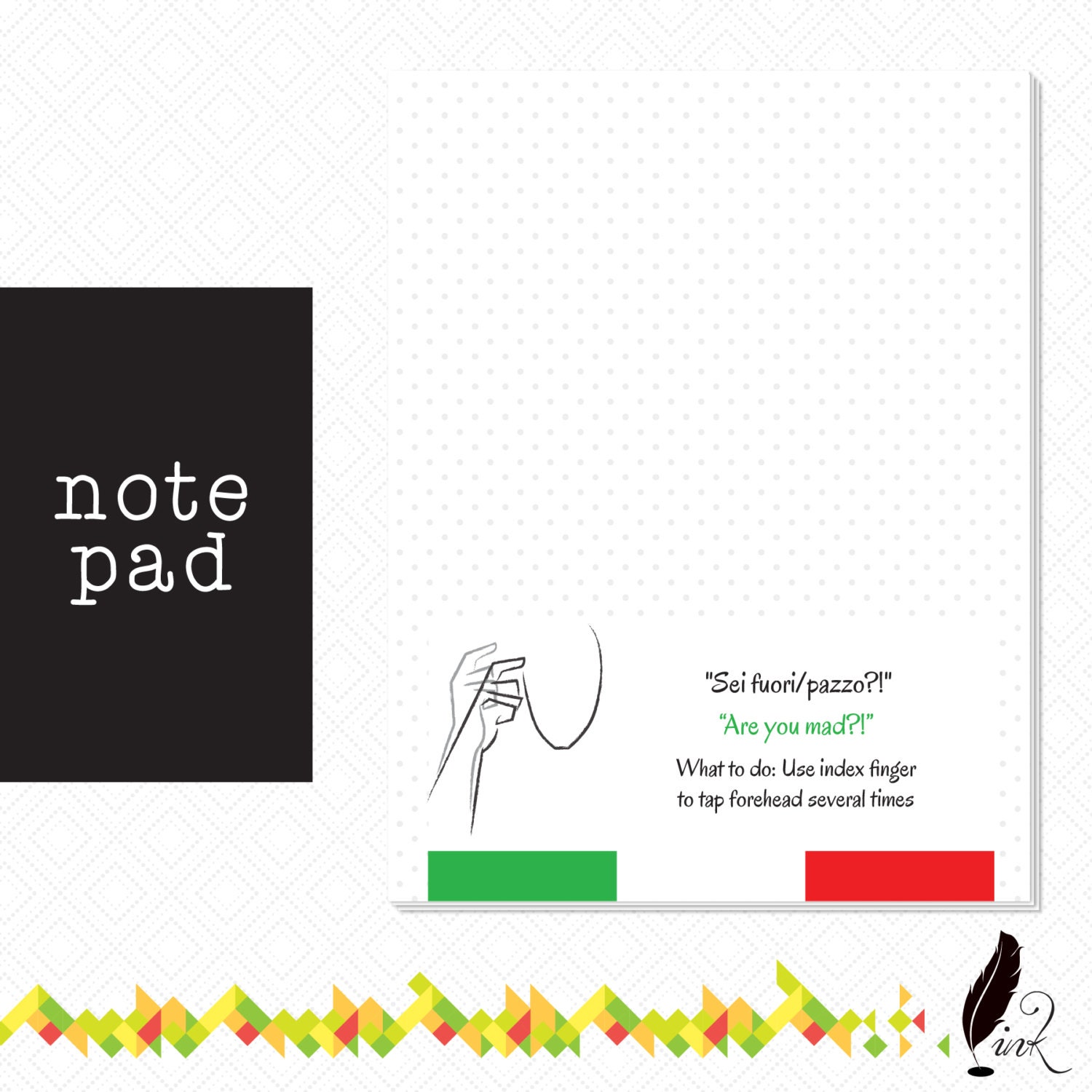 Note Pad Italian Note Pad - Etsy