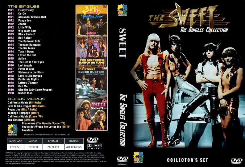 The Sweet Ultimate Singles Collection DVD - Etsy