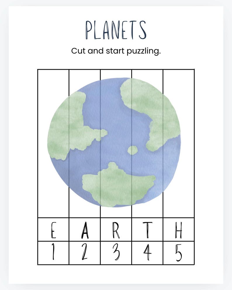 Space Printable for Preschooler, Montessori Printable, Kindergarten ...