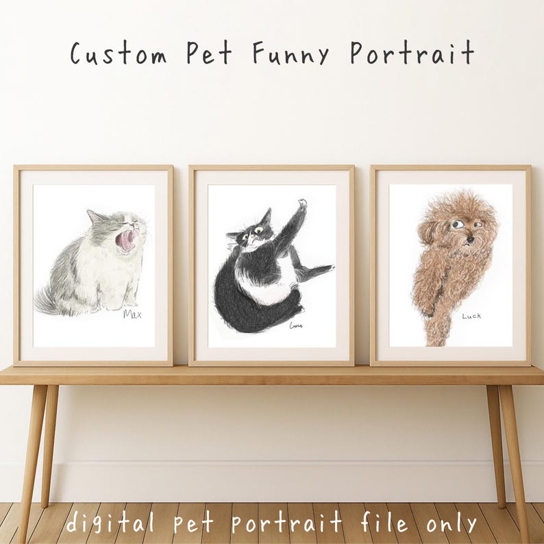 Funny Custom Pet Portrait Meme-style Ugly Drawing of Your Cat or Dog ...