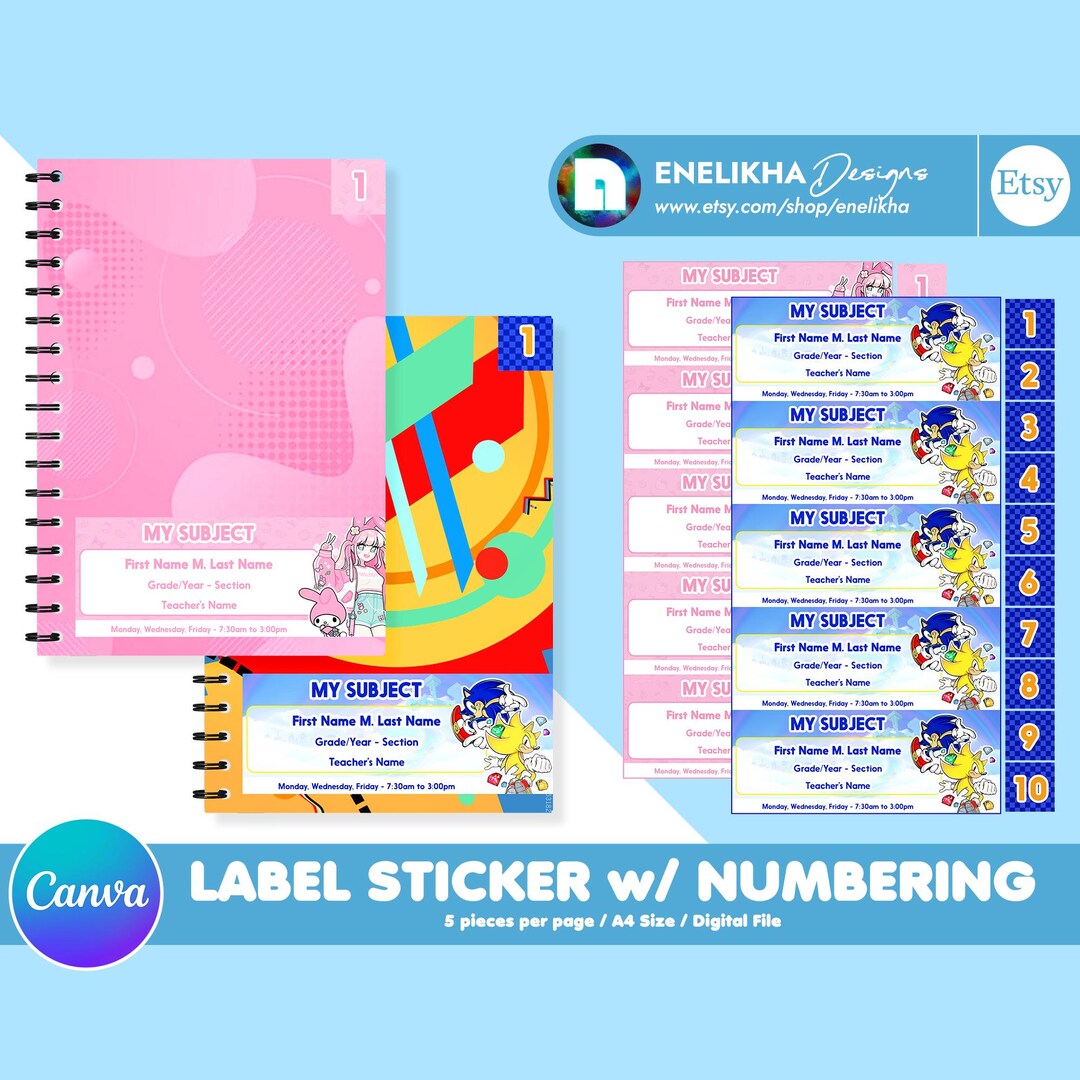 Customizable A4 Printable 5pcs Medium Label Sheet With More Details and ...