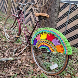 Rear Wheel - Large Tulips Bike Skirt/dress Guard - Bicycle Skirt/dress ...