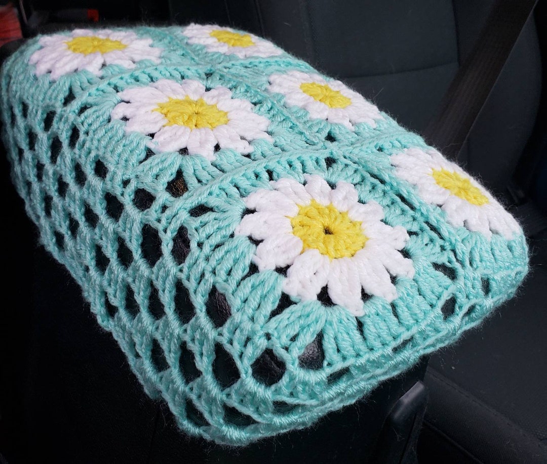 Daisy Crochet Center Console Cover - Etsy
