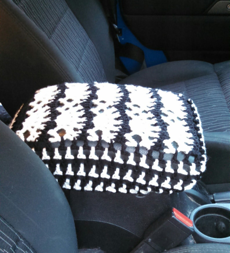 Stripe Crochet Center Console Cover - Etsy