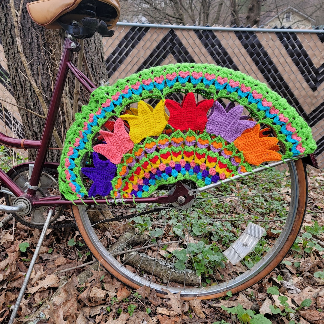 Rear Wheel - Large Tulips Bike Skirt/dress Guard - Bicycle Skirt/dress ...