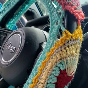 Peacock Feather Crochet Steering Wheel Cover - Etsy