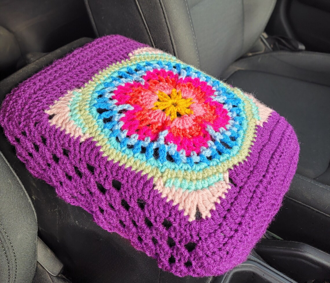 Sophies Garden Crochet Center Console Cover | Etsy