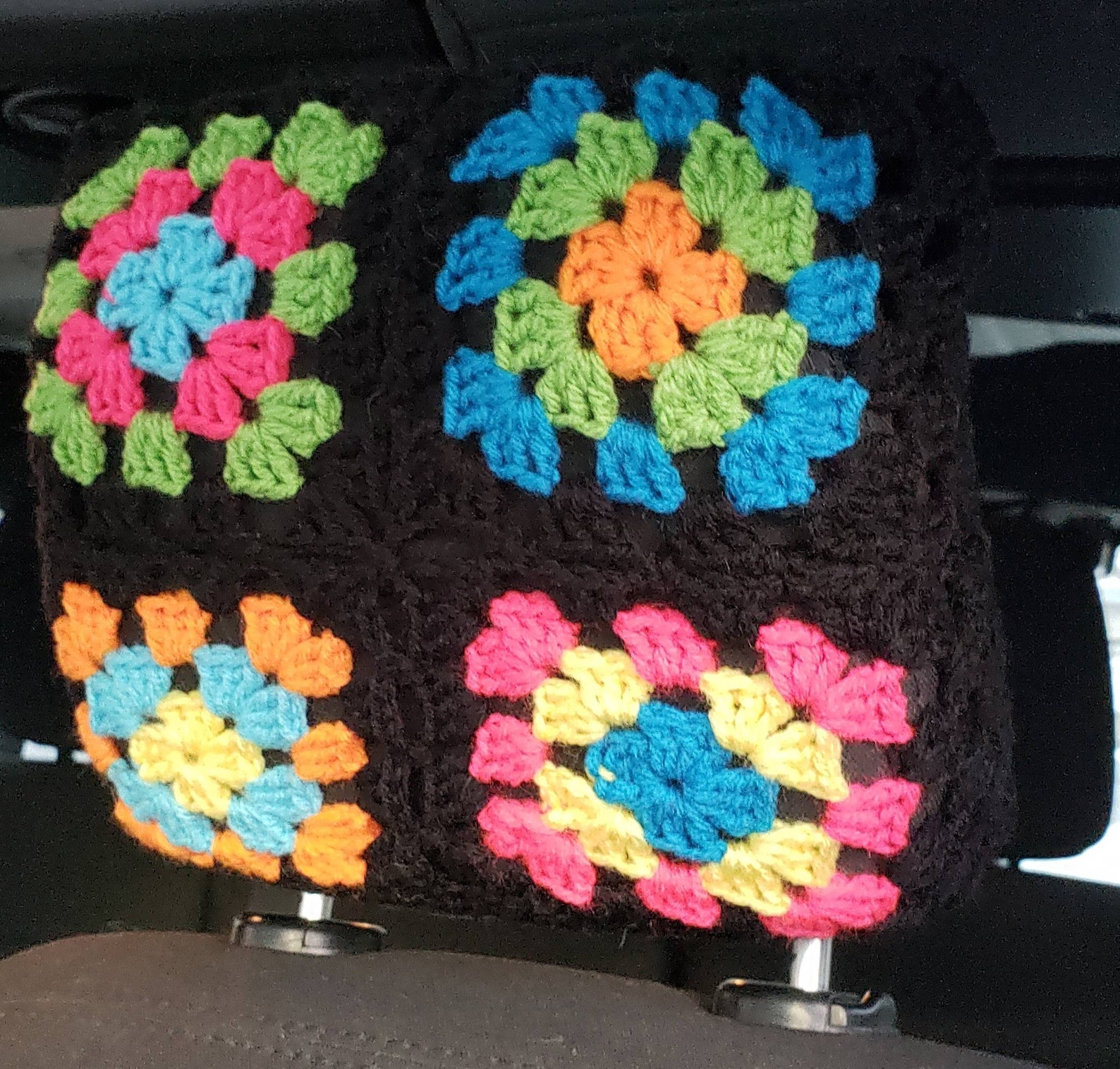 Granny Square Crochet Headrest Covers - Etsy
