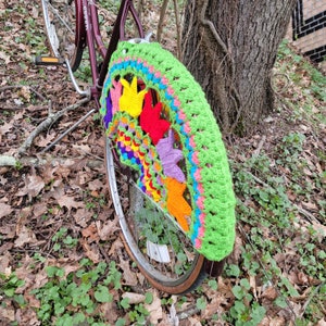 Rear Wheel - Large Tulips Bike Skirt/dress Guard - Bicycle Skirt/dress ...