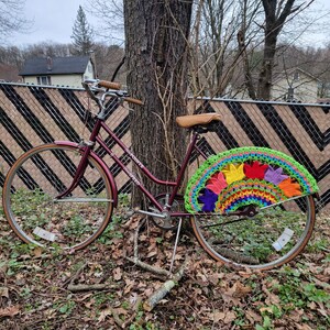 Rear Wheel - Large Tulips Bike Skirt/dress Guard - Bicycle Skirt/dress ...