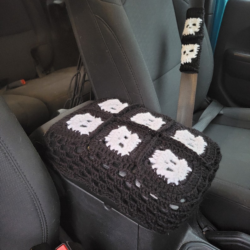 Skull Crochet Center Console Cover - Etsy