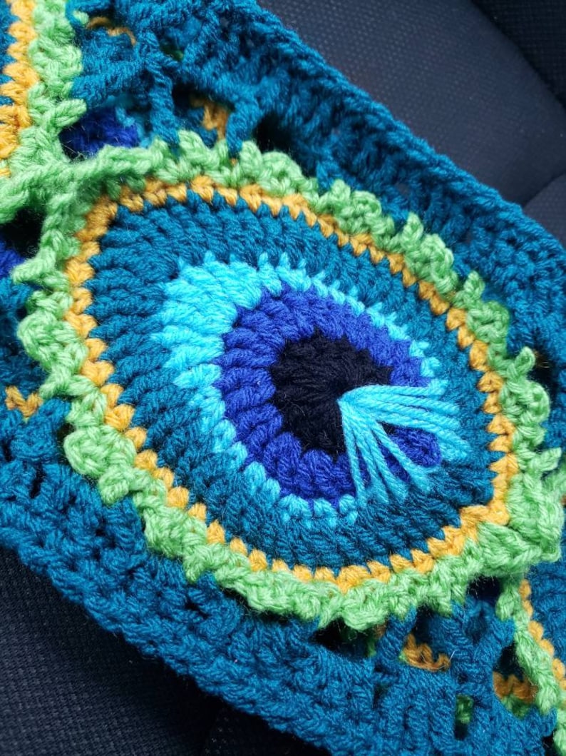 Peacock Feather Crochet Steering Wheel Cover - Etsy