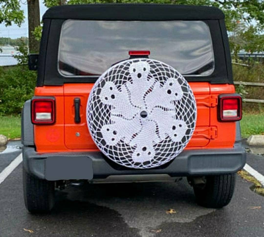Halloween Ghost Boo Crochet Spare Tire Cover - Etsy