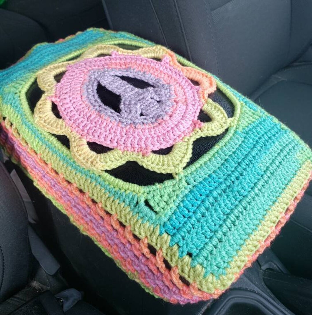 Peace Crochet Center Console Cover - Etsy