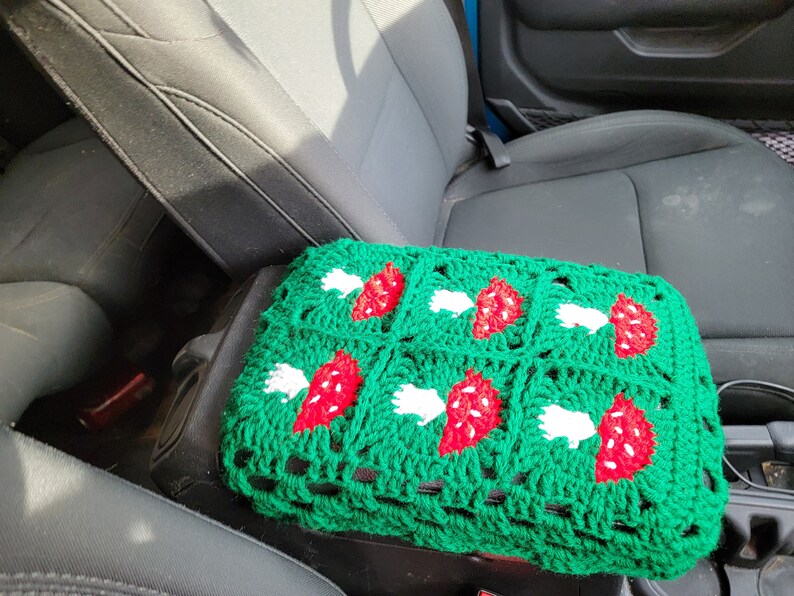 Mushroom Crochet Center Console Cover - Etsy