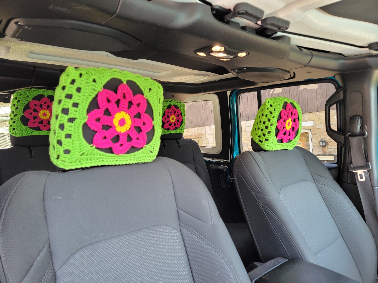 Flower Cartwheel Crochet Headrest Covers - Etsy