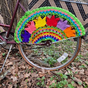Rear Wheel - Large Tulips Bike Skirt/dress Guard - Bicycle Skirt/dress ...