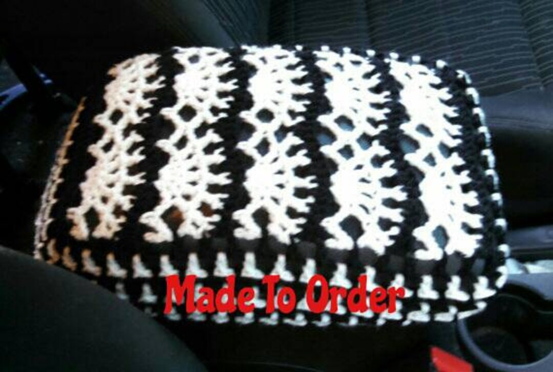 Stripe Crochet Center Console Cover - Etsy