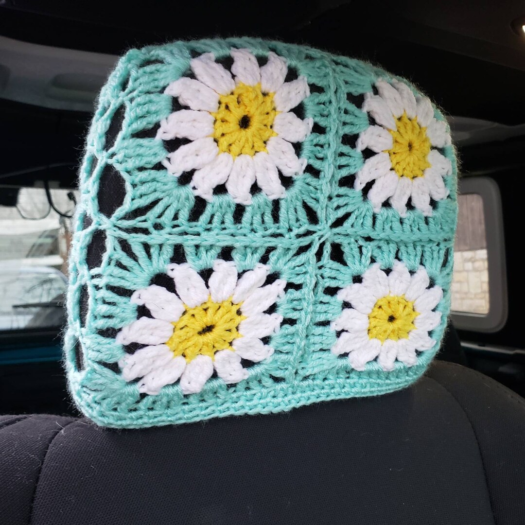Daisy Crochet Headrest Covers - Etsy