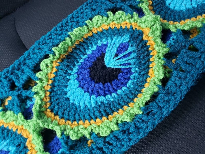 Peacock Feather Crochet Steering Wheel Cover - Etsy