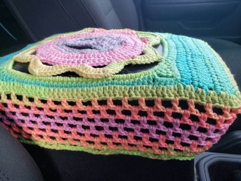 Peace Crochet Center Console Cover - Etsy
