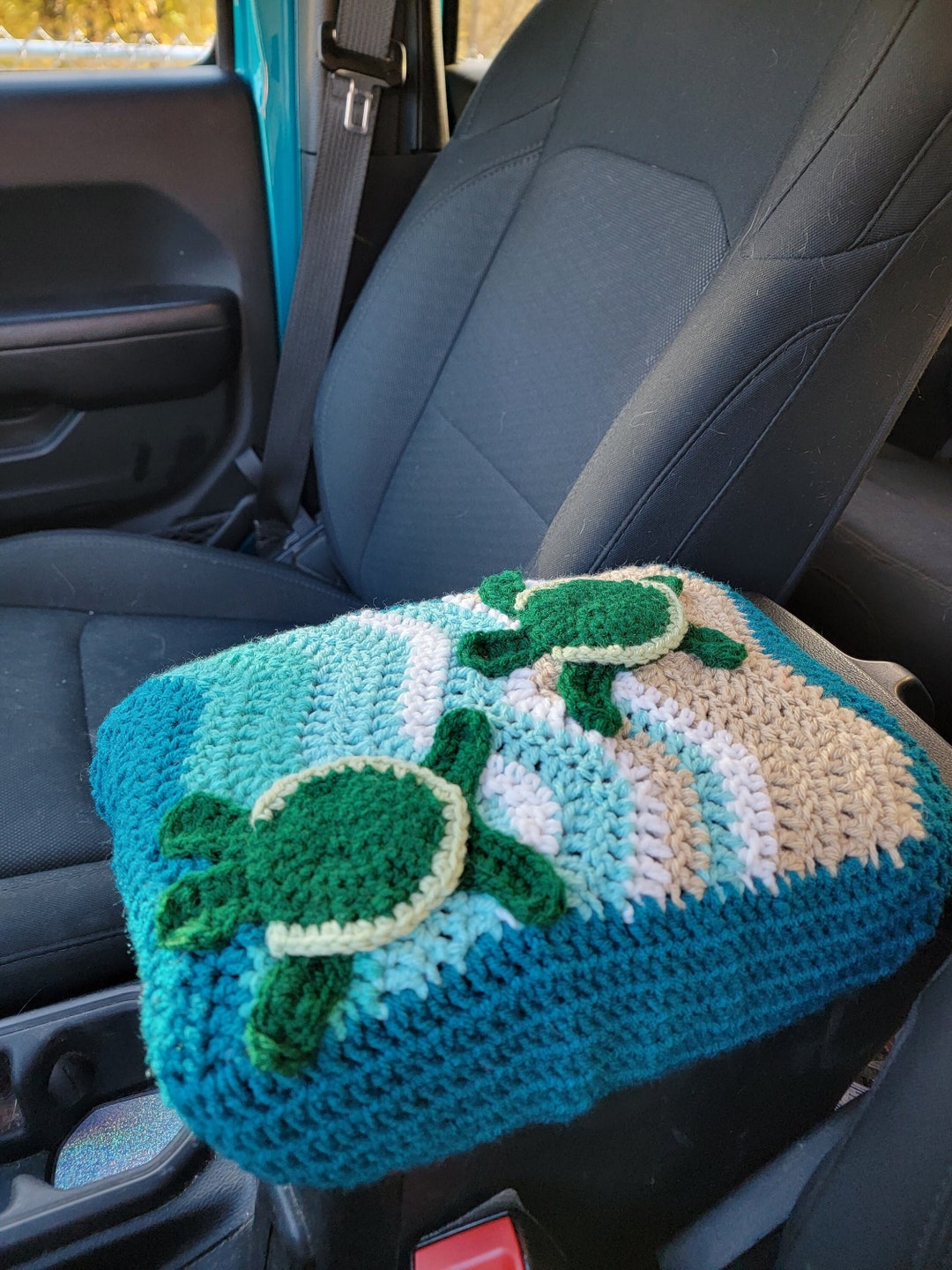 Sea Turtle Crochet Center Console Cover - Etsy