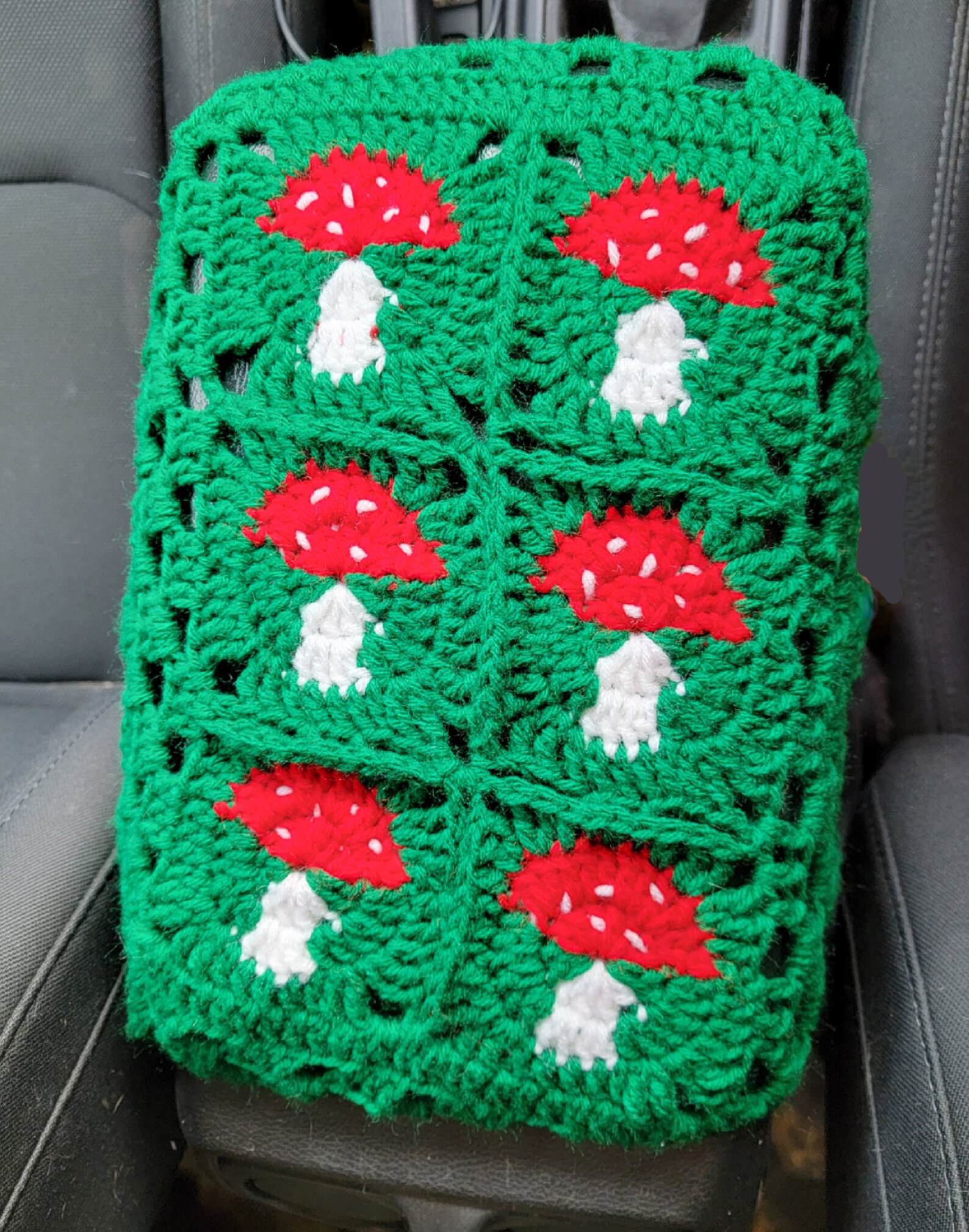 Mushroom Crochet Center Console Cover - Etsy