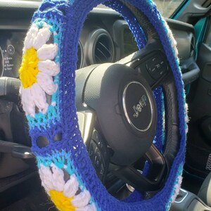 Multi-color Daisy Car Accessories - Steering Wheel, Console Cover ...