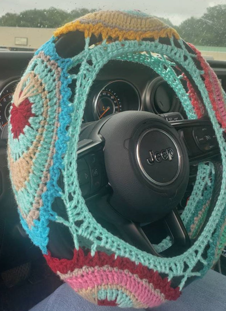 Peacock Feather Crochet Steering Wheel Cover - Etsy