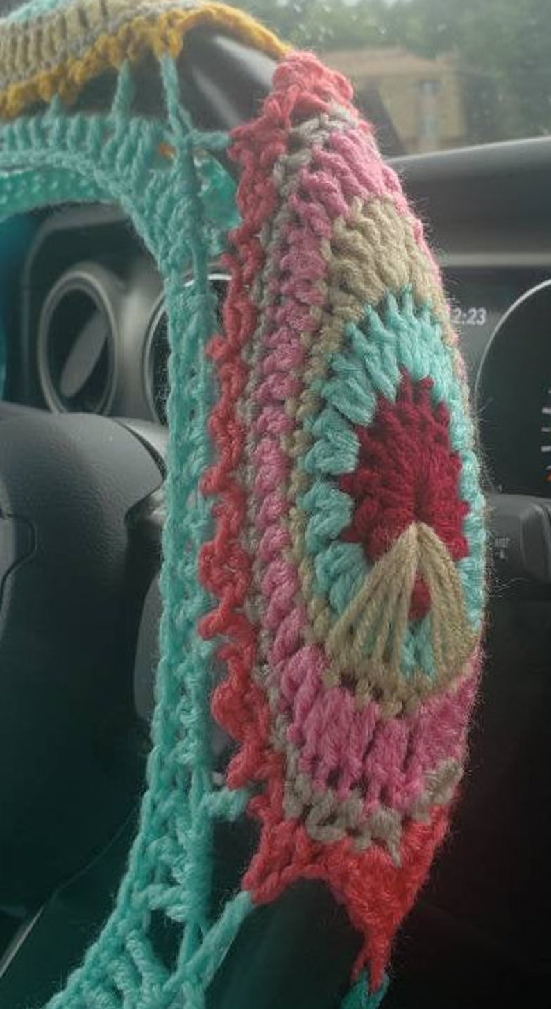 Peacock Feather Crochet Steering Wheel Cover - Etsy