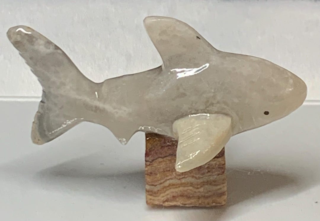 Hand Carved Stone Shark - Etsy