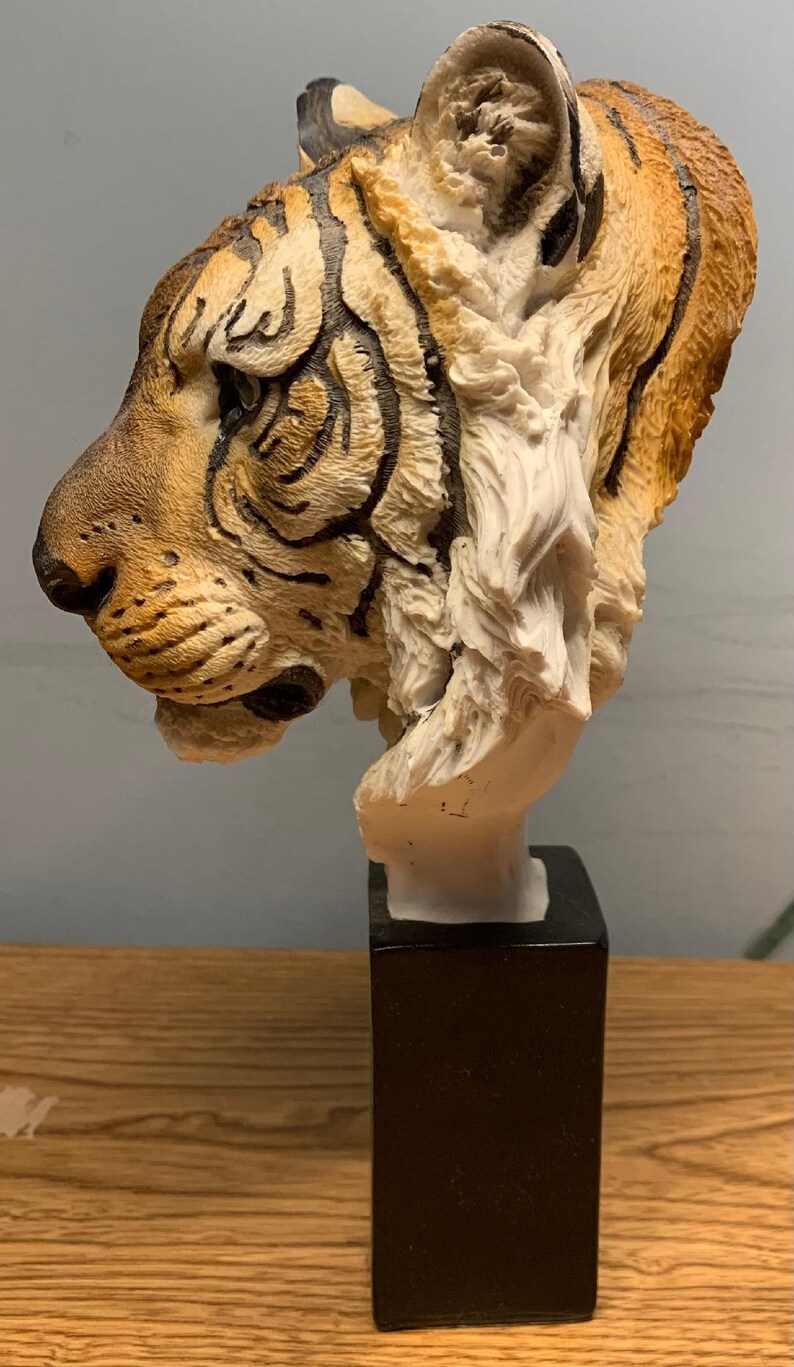 Tiger Head Bust Sculpture - Etsy