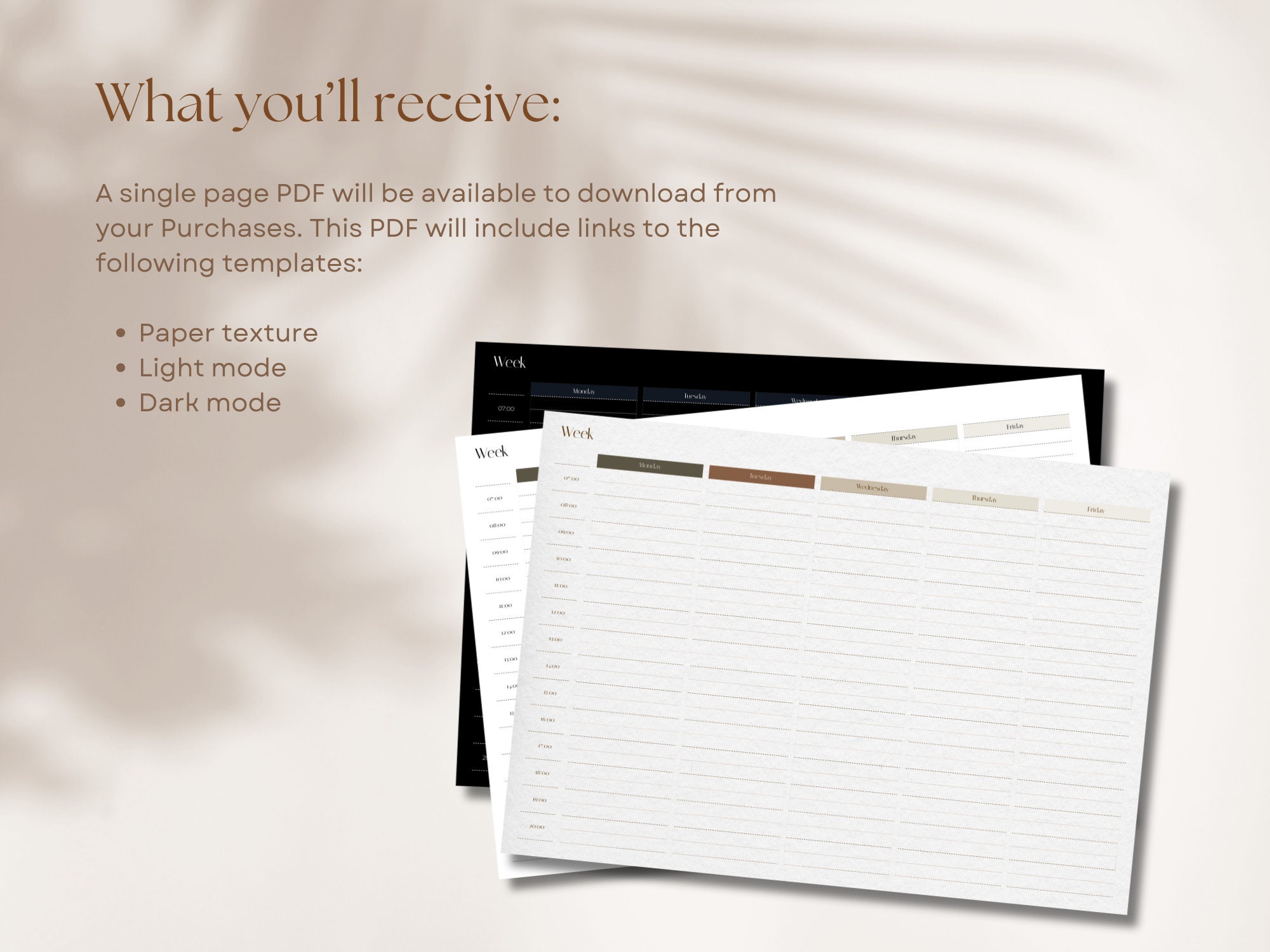 Work Week Time Blocking Planner for Meeting Planning Activity Tracker ...