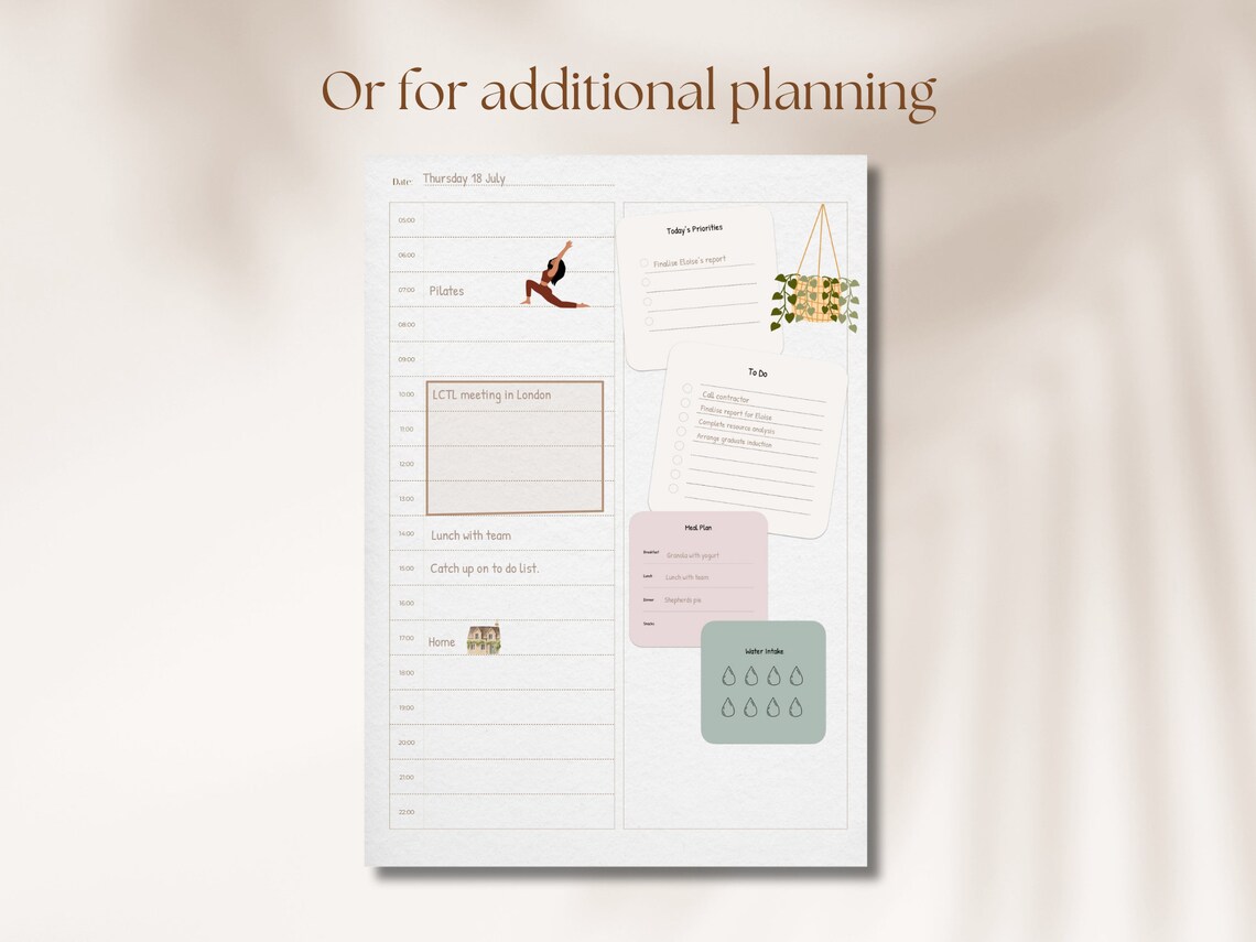 Undated Single Page Planner Widget Board Daily Vision Board Instant ...