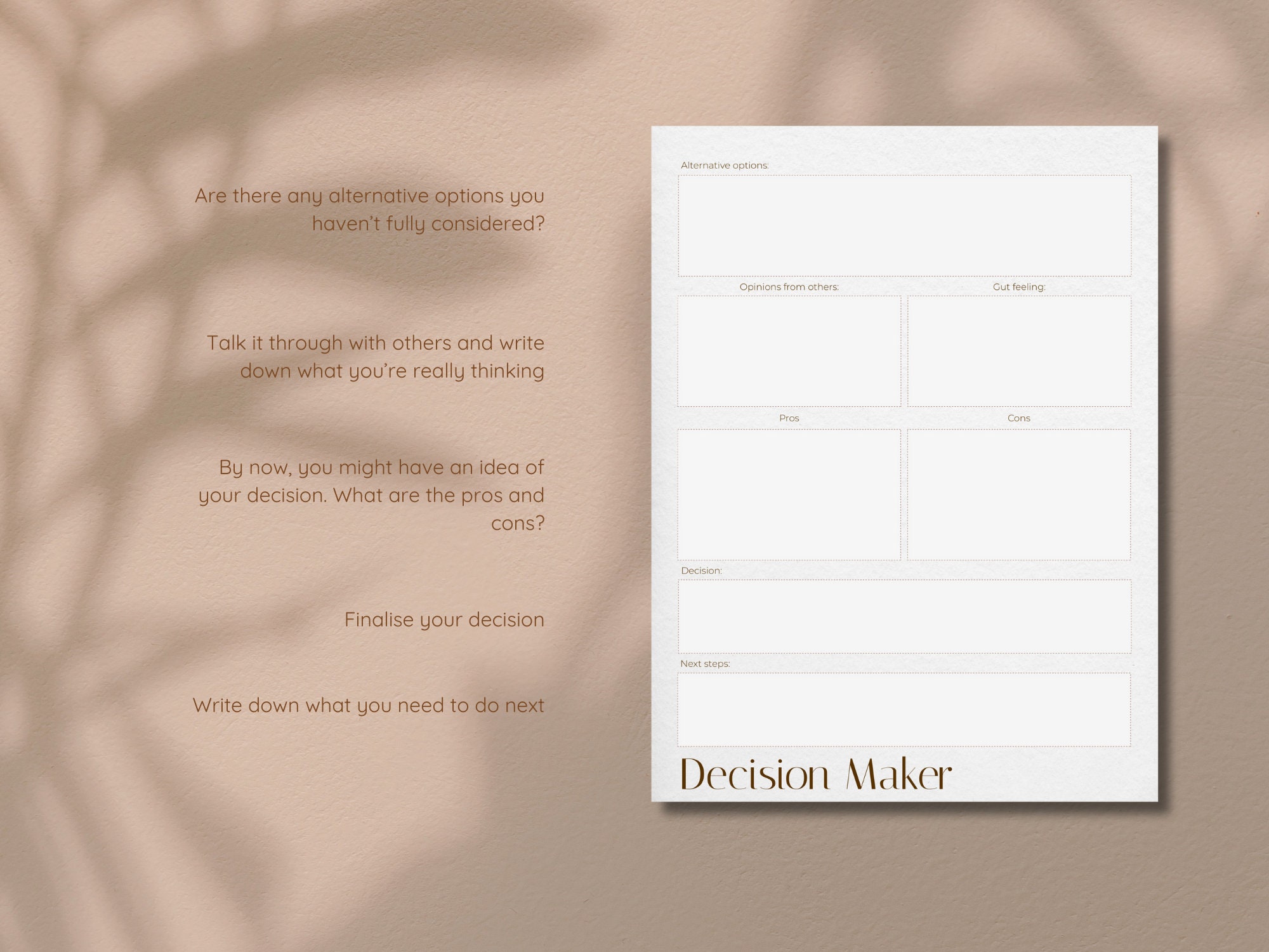 Decision Making Template Decision Matrix for Work Planning Pros and ...