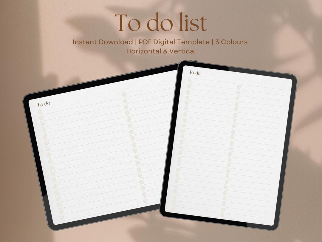 To Do List Digital Template Goodnotes Checklist Simple Task Tracker for ...