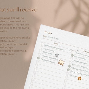 To Do List for Work Home Checklist Digital Template Productivity Tick Box Simple Task Tracker ...