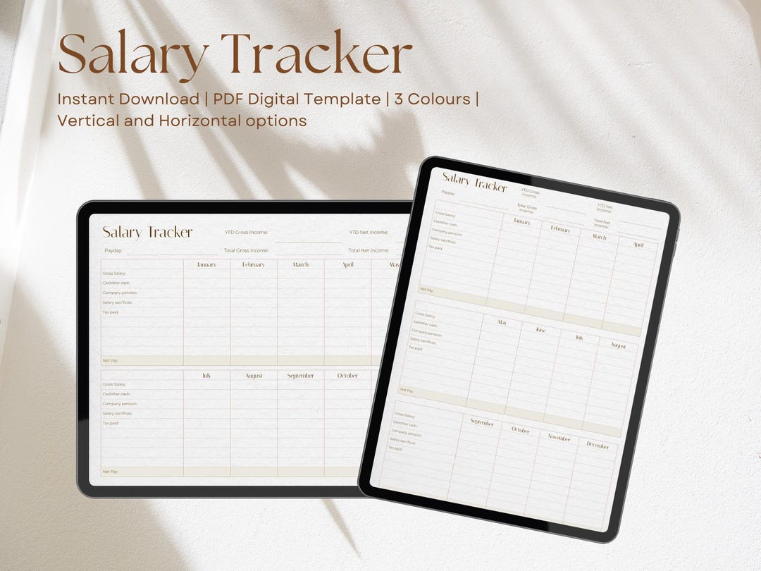 Salary Tracking Digital Template for Goodnotes Income and Budget ...