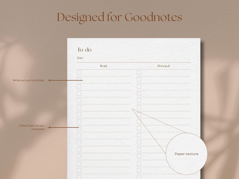 To Do List for Work Home Checklist Digital Template Productivity Tick ...